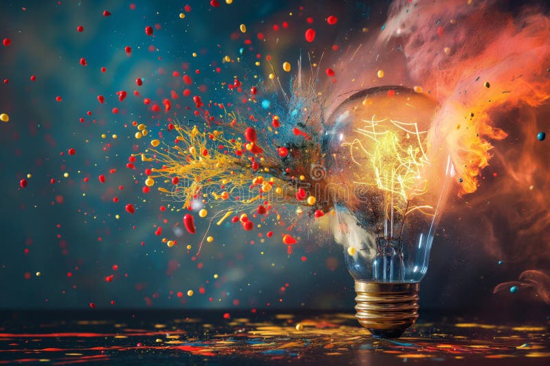Exploding Light Bulb Concept Stock Image - Image of ignite, concept ...