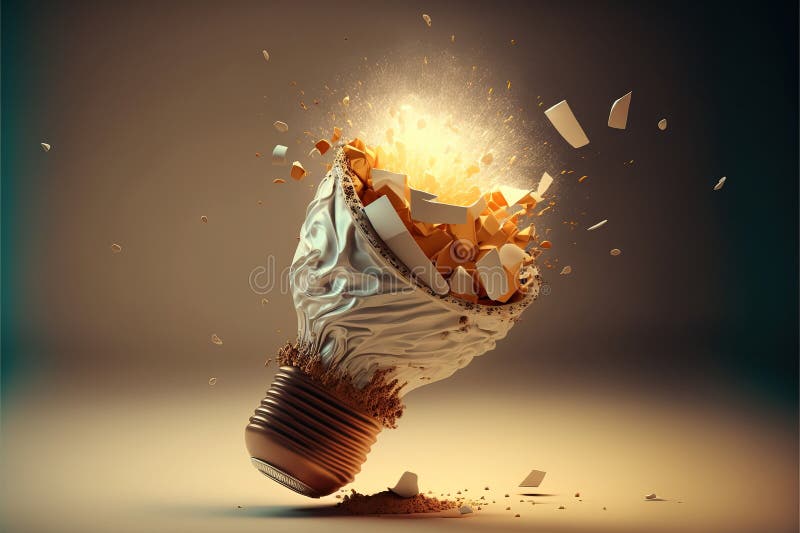 Light Bulb Explosion of Ideas. Stock Illustration - Illustration of ...