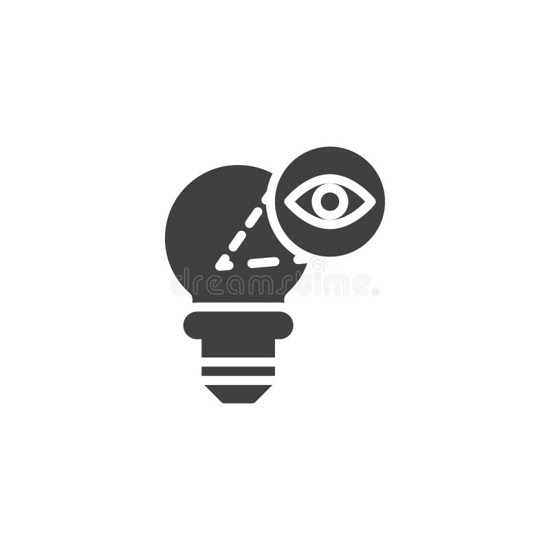 Light Bulb with Eye Vector Icon Stock Illustration - Illustration of ...