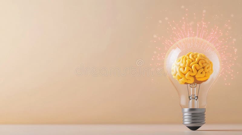 A Creative Light Bulb with a Colorful Brain Design Symbolizing ...