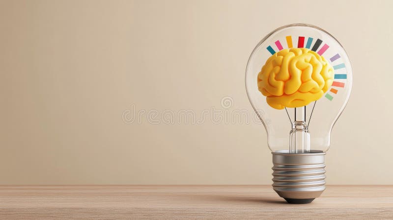 Colorful Brain Design Representing Ideas Creativity Modern Art ...