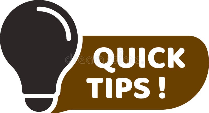 Light Bulb Featuring a Speech Bubble Filled with the Words Quick Tips ...