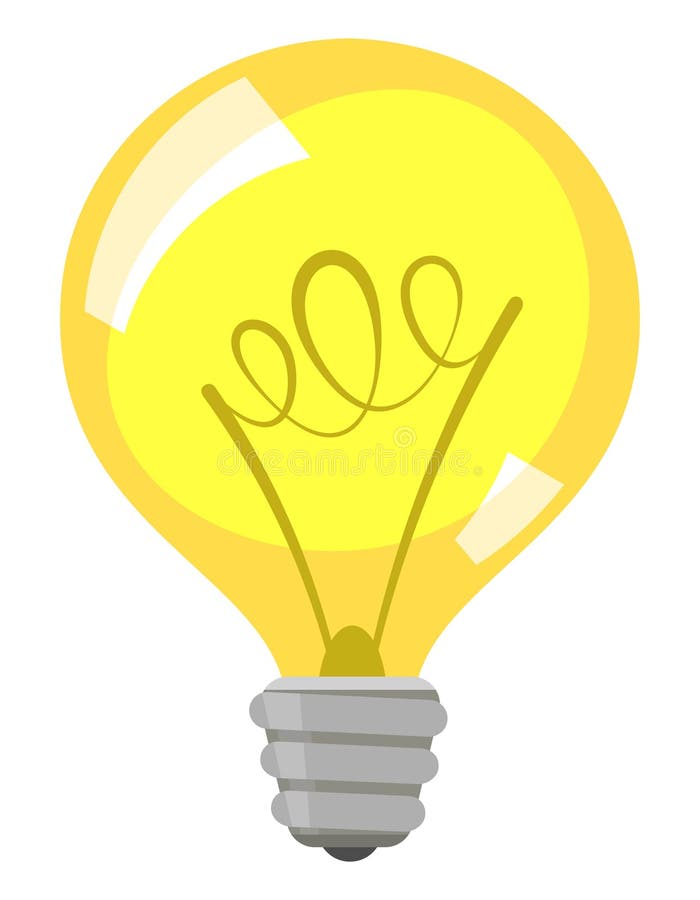 Light Bulb with Filament on White. Idea Stock Illustration ...