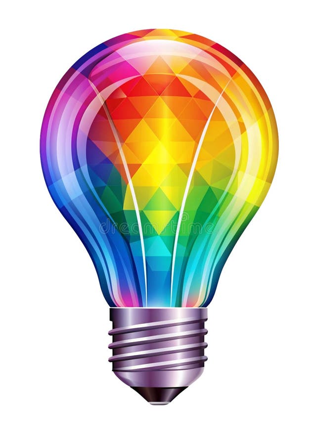 Light Bulb is Filled with an Array of Rainbow Colors, Creating a ...