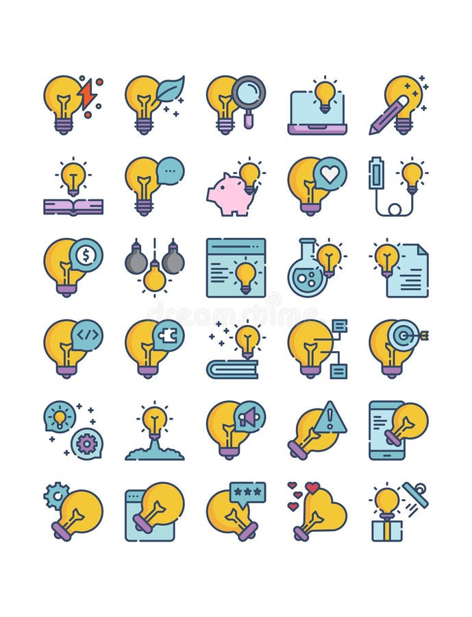 Filled Outline Icons Set of ELECTRONIC DEVICES Pictogram Symbol ...