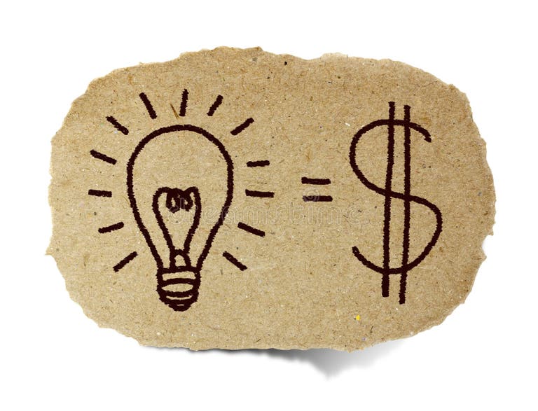 Light Bulb and the Financial Gain Stock Image - Image of motivational ...