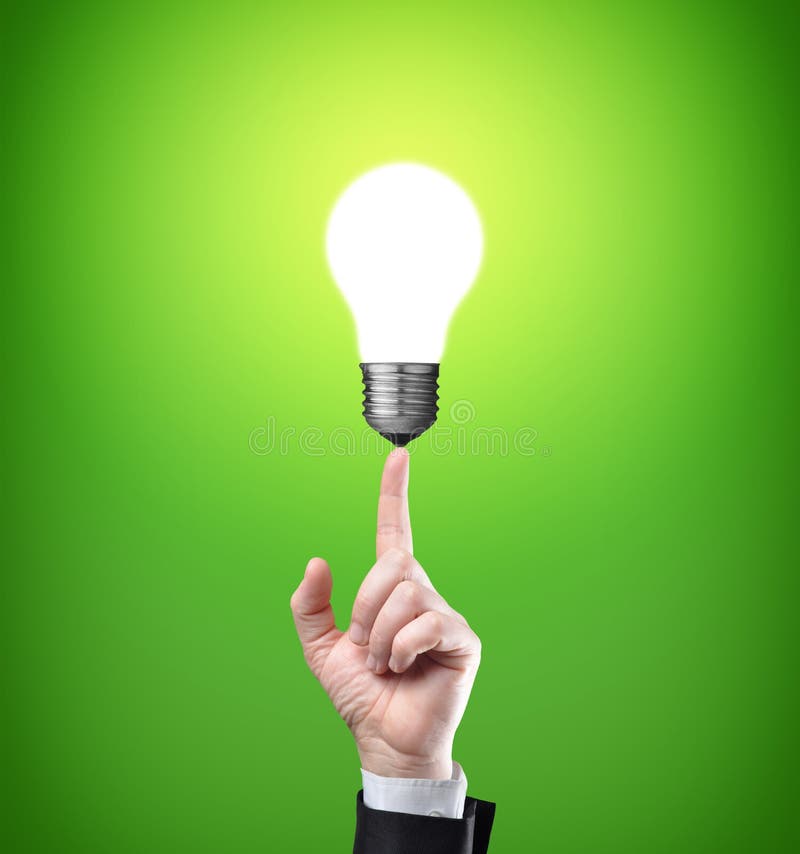 Bulb on tip of finger stock image. Image of equipment - 29249111