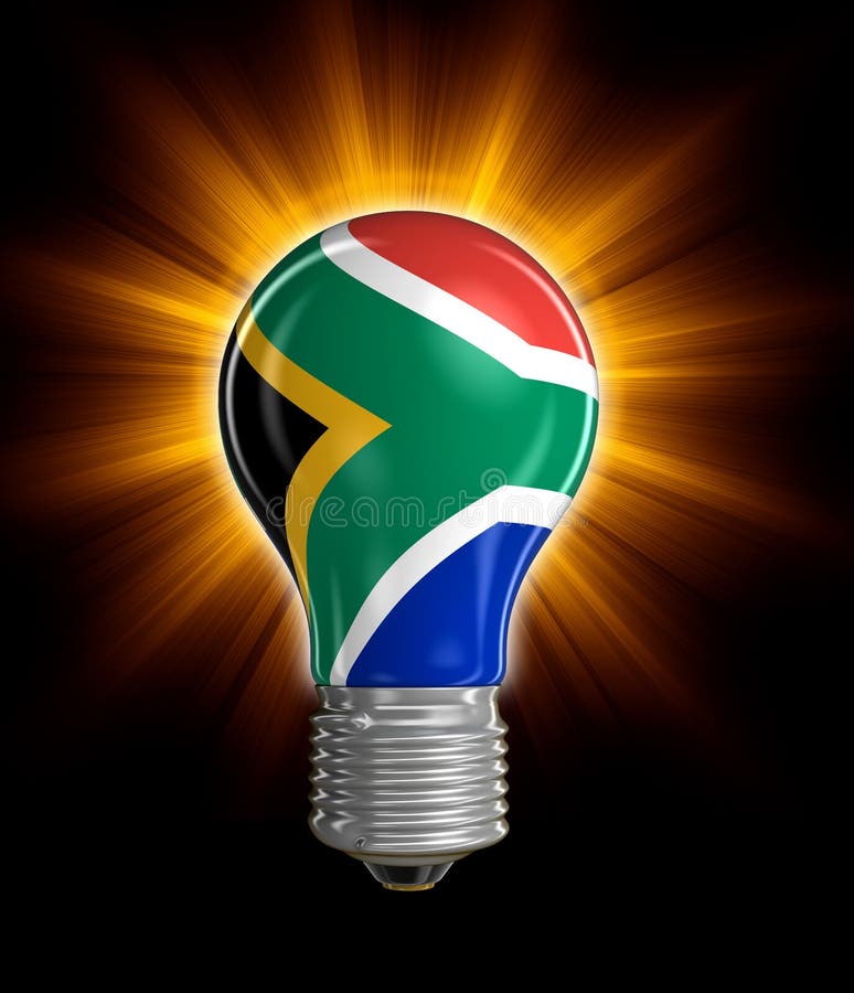 Light Bulb with Flag of South African Republic (clipping Path Included ...