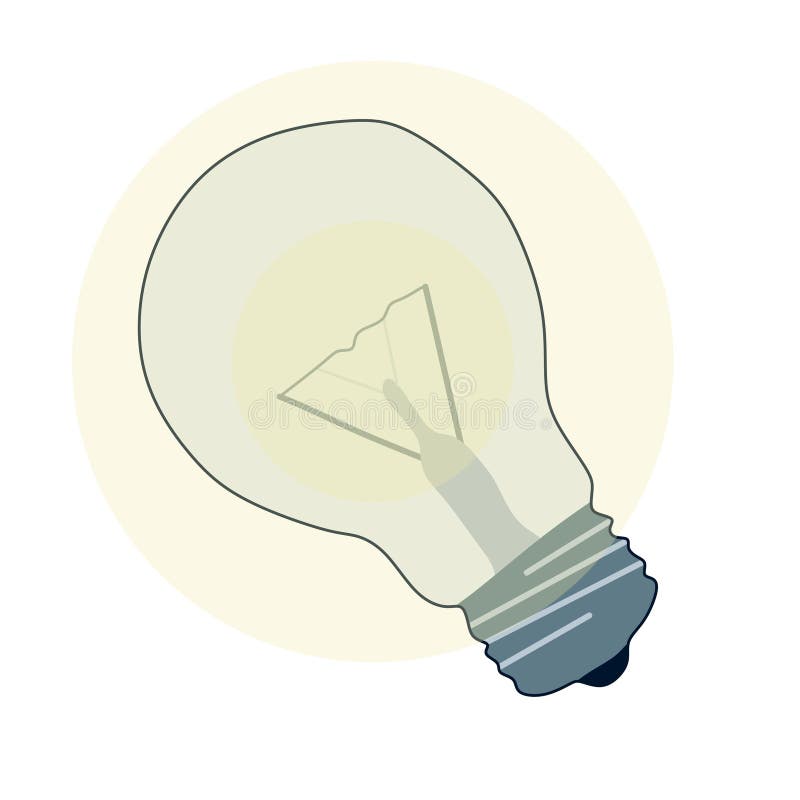 Light Bulb Flat Cartoon Illustration. Energy and Thinking Symbol ...