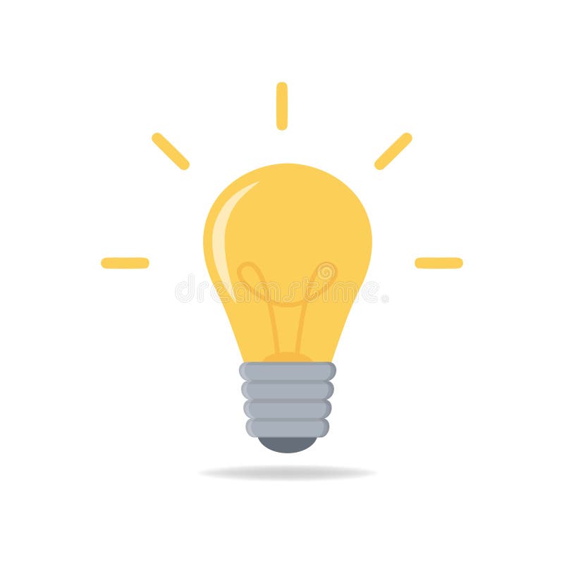 Light Bulb Flat Design Vector Stock Vector - Illustration of isolated ...