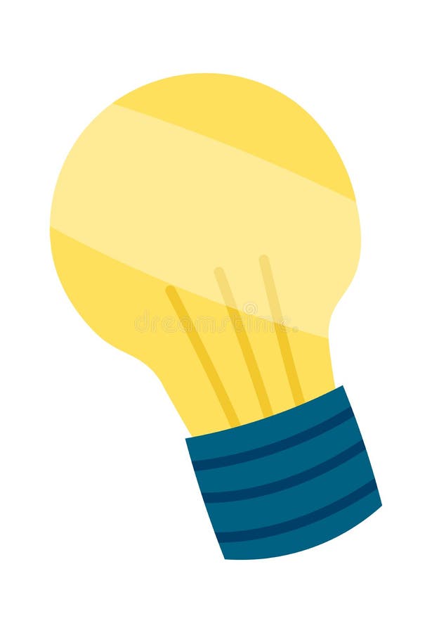 Light Bulb Flat Icon Electric Light Element Stock Vector - Illustration ...