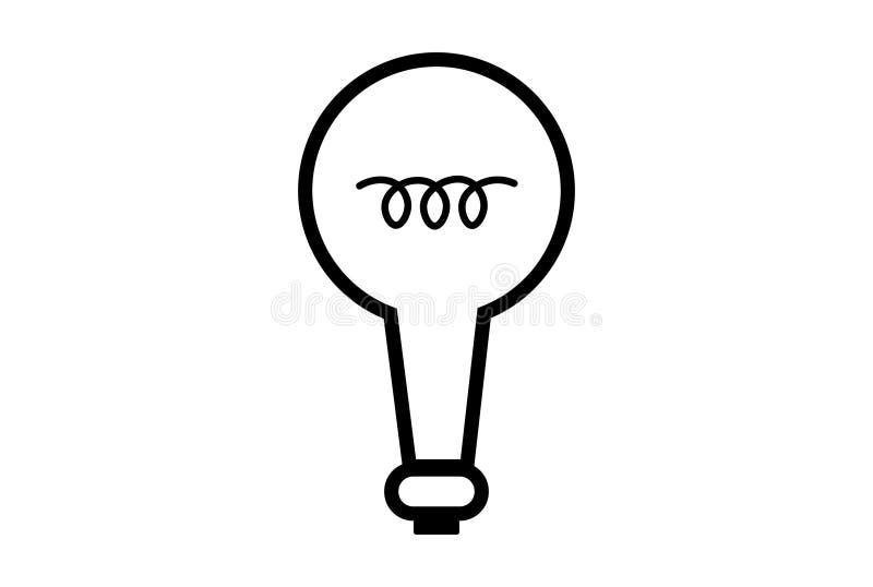 Light Bulb Flat Outline Icon Science Symbol Art Sign Artwork Stock ...