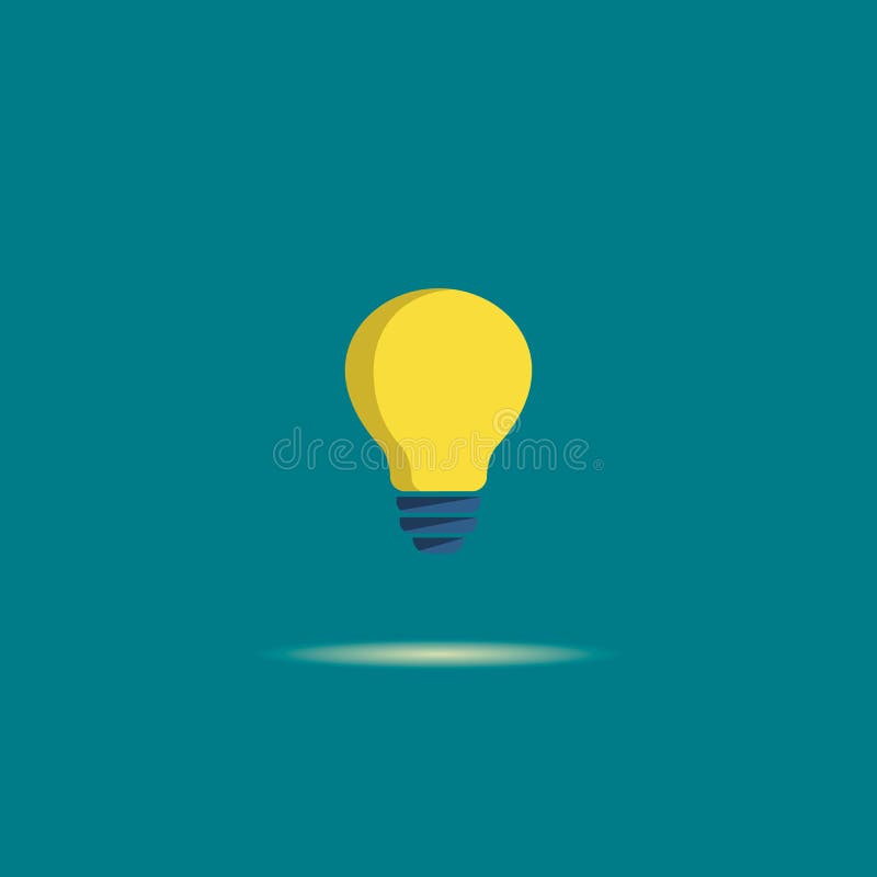 Light Bulb Flat Vector Icon. Lamp Sign. Concept Idea Stock Illustration ...