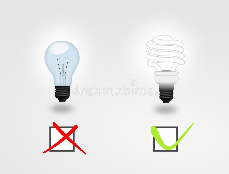 Light Bulb and Fluorescent Light - Illustration Stock Illustration ...