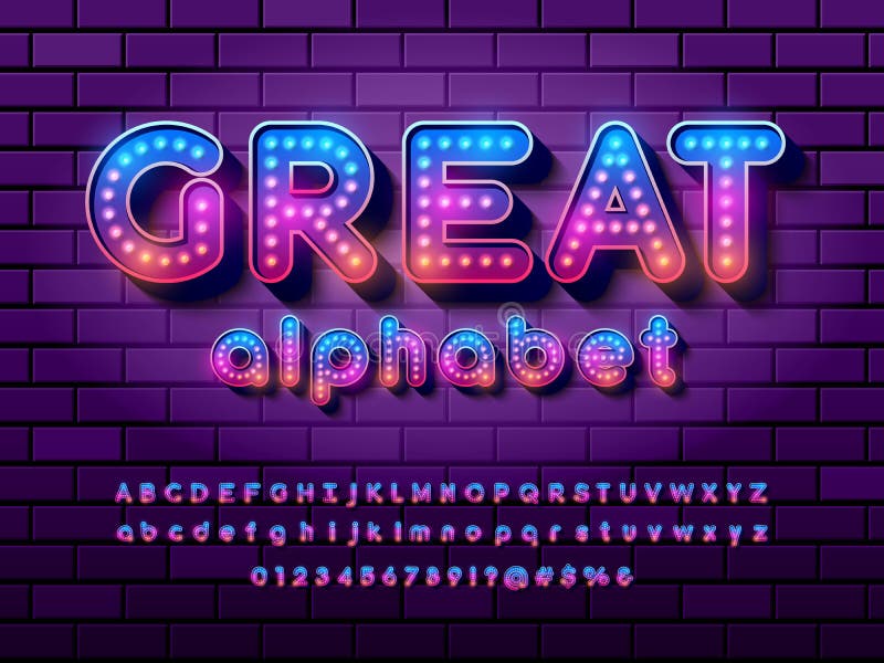 Light bulb font stock vector. Illustration of typography - 152832327