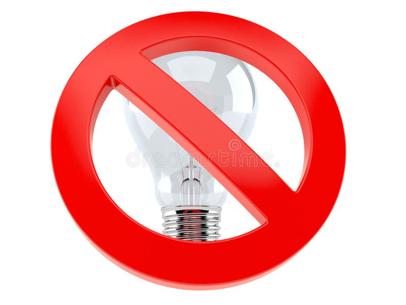 No Light, Forbidden Light Bulb Sign, Prohibition Symbol Stock Vector ...