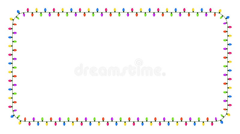 Cartoon Christmas Lights Border