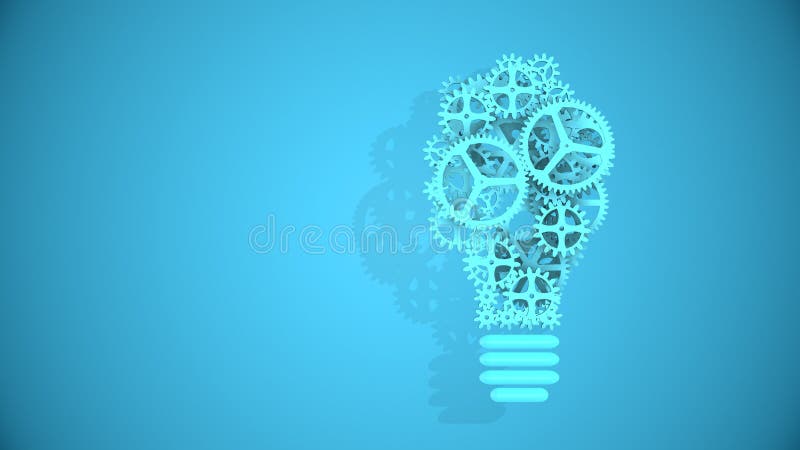 Light Bulb with Gear Technology Abstract Stock Illustration ...