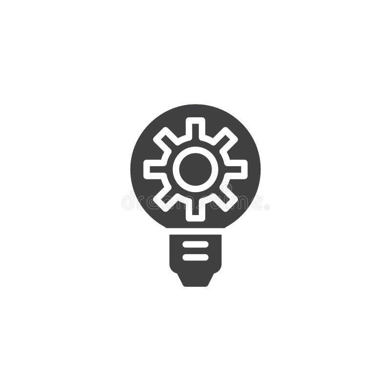 Light Bulb with Gear Vector Icon Stock Vector - Illustration of perfect ...