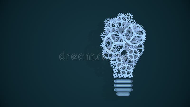 Light Bulb of Gears and Cogs Technology Concept Stock Illustration ...