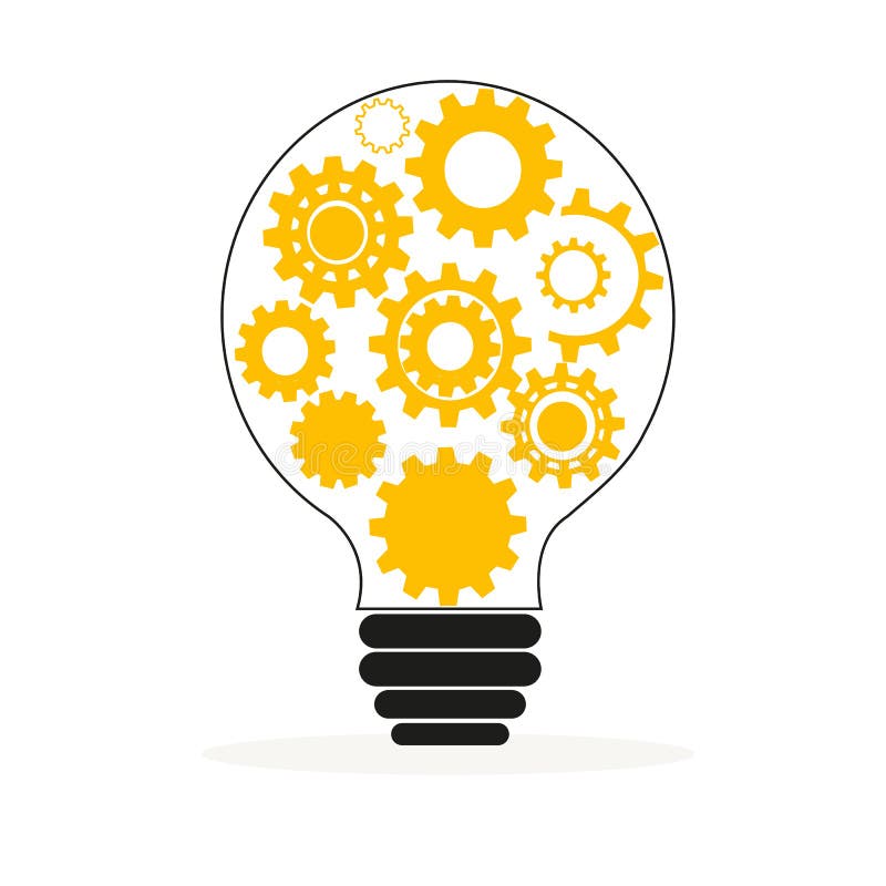 Colorful Cogs in Light Bulb Stock Vector - Illustration of colorful ...