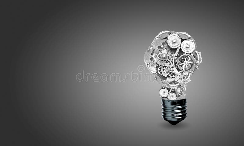Light bulb with gears stock photo. Image of lamp, engine - 47181670