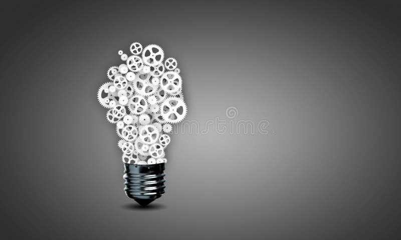 Light bulb with gears stock photo. Image of innovation - 47300082