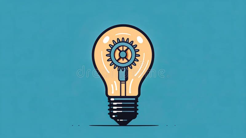 Light Bulb with Gears, Idea Generation Concept, Generative AI. Stock ...