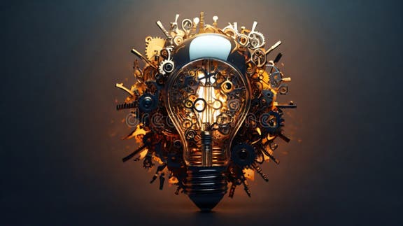 A Light Bulb with Gears Out-of-the-box Thinking Stock Photo - Image of ...