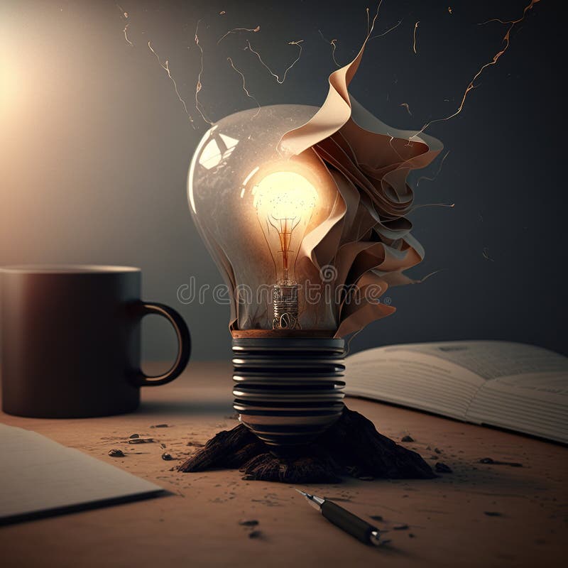 A Light Bulb and Gears, Representing Concepts of Ideas and Innovation ...