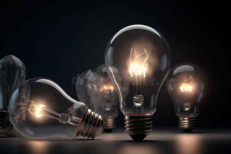 Light bulb. Generate Ai stock illustration. Illustration of decor ...
