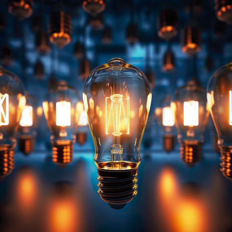 A Background with Light Bulbs Generated by Artificial Intelligence ...