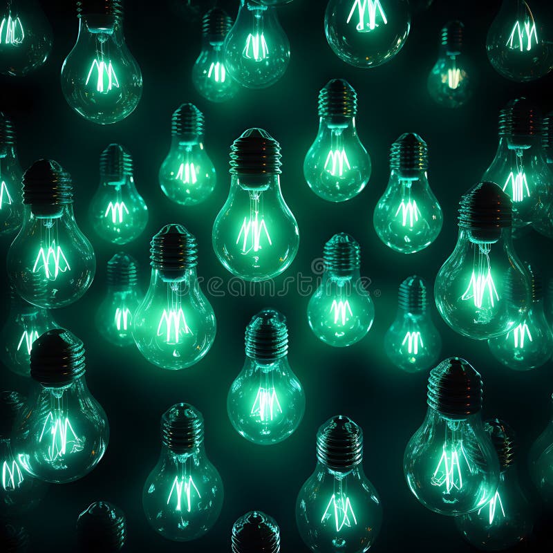 A Background with Green Light Bulbs Generated by Artificial ...