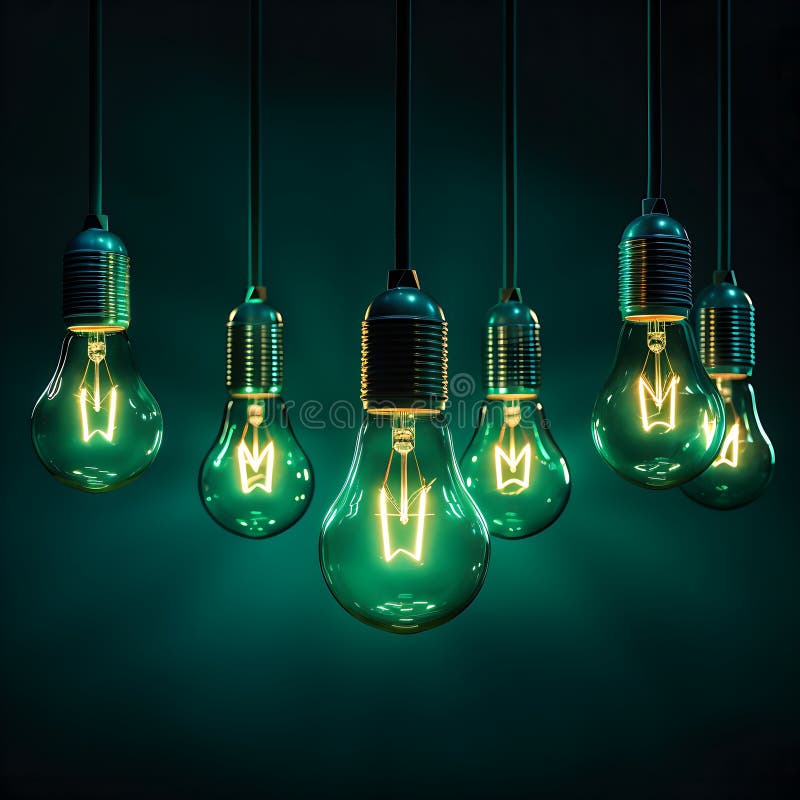 A Background with Green Light Bulbs Generated by Artificial ...