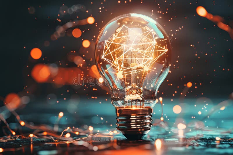 A Light Bulb Generating Sparks, Signifying Electrical Activity and ...