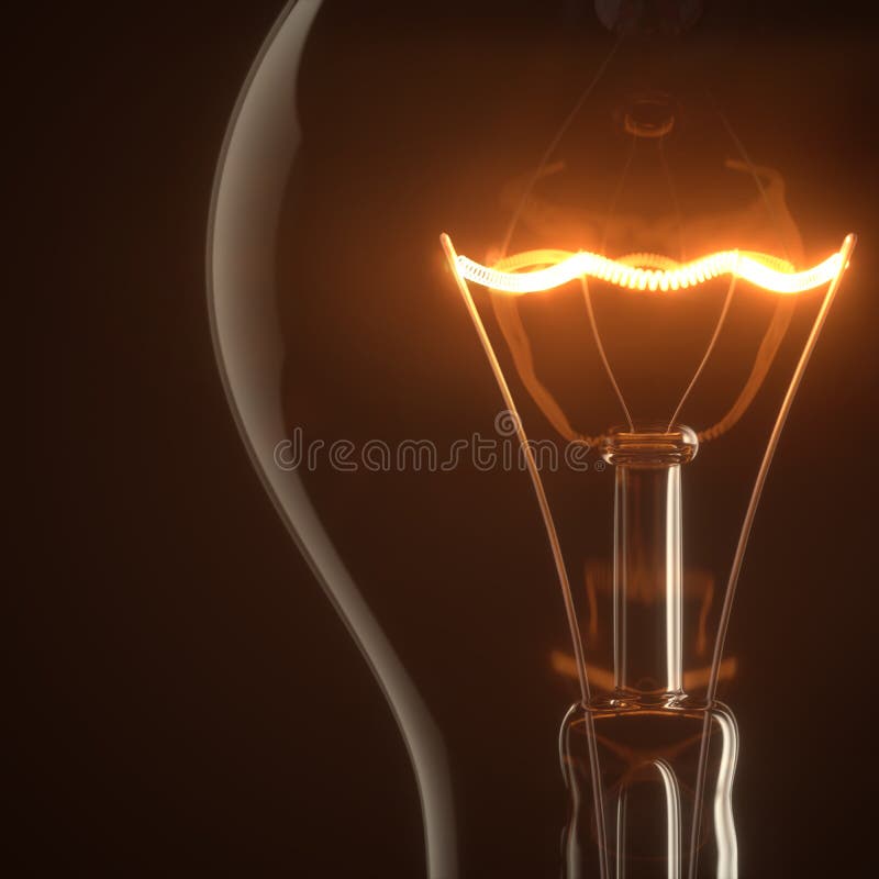 Light Bulb with Glow. 3D Illustration Stock Image - Illustration of ...