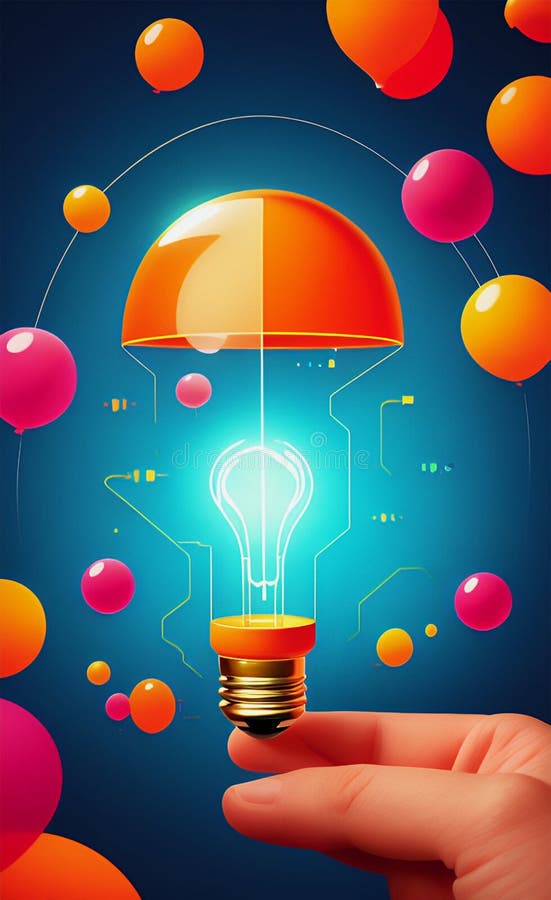 A Light Bulb Glowing Brightly, Symbolizing the Power of Mind Stock ...