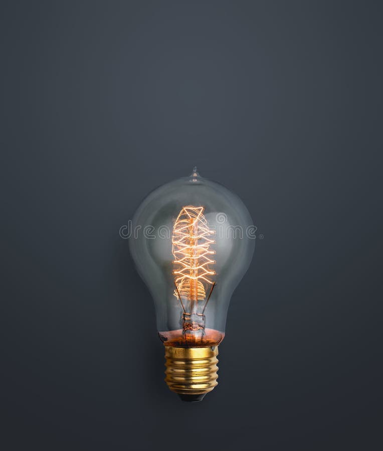 Light Bulb Glowing on Blue Background Creative Ideas Background Stock ...