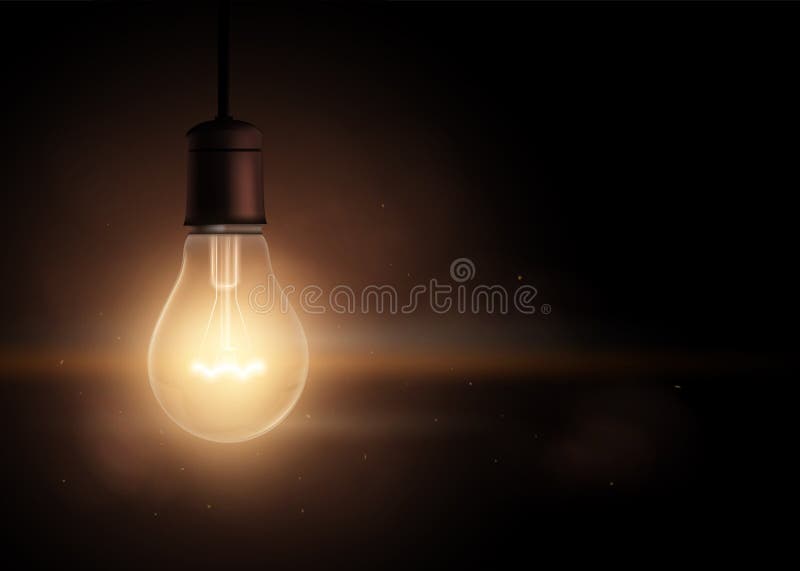 Light bulb in the dark stock vector. Illustration of night - 111789017