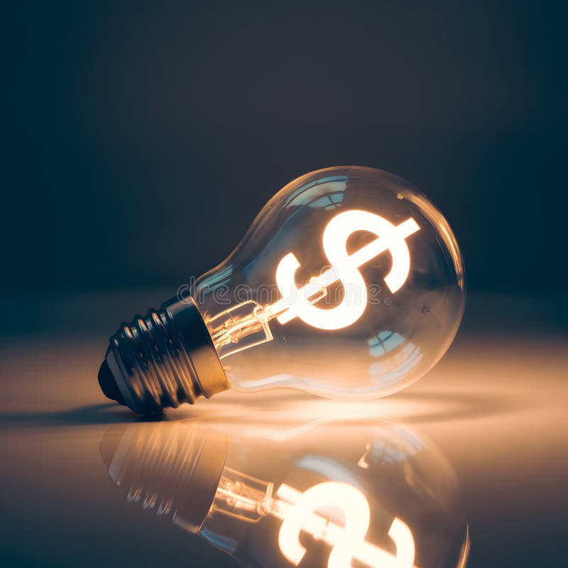 Light Bulb with a Glowing Dollar Sign Symbolizes Innovation and Success ...