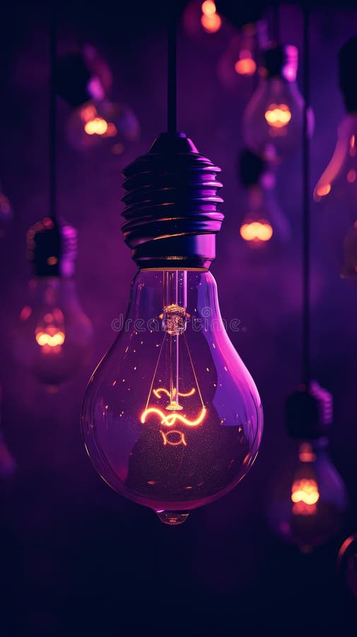 Light Bulb with Glowing Face Inside, Illumination with a Twist Stock ...