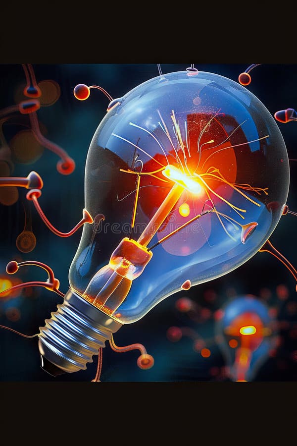 A Light Bulb with a Glowing Light Inside Stock Image - Image of connect ...