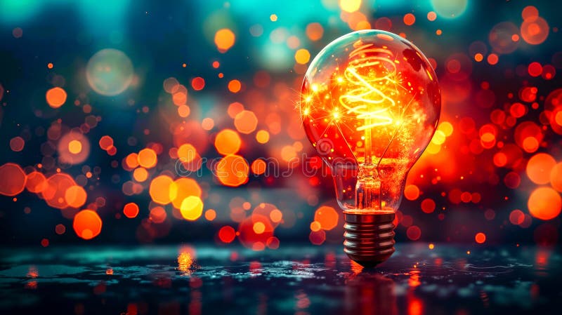 A Light Bulb with a Glowing Light Bulb Inside of it Stock Image - Image ...
