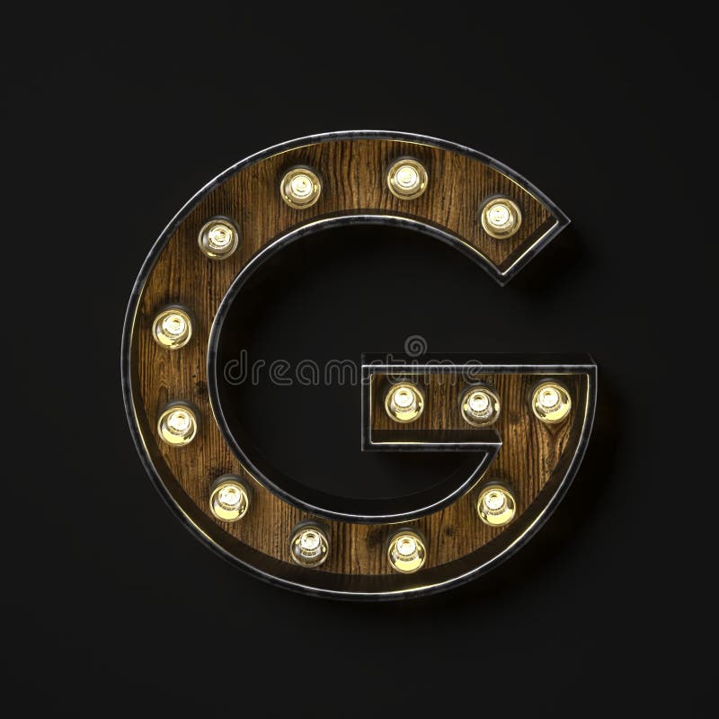 Light Bulb Glowing Letter G 3D Stock Illustration - Illustration of ...