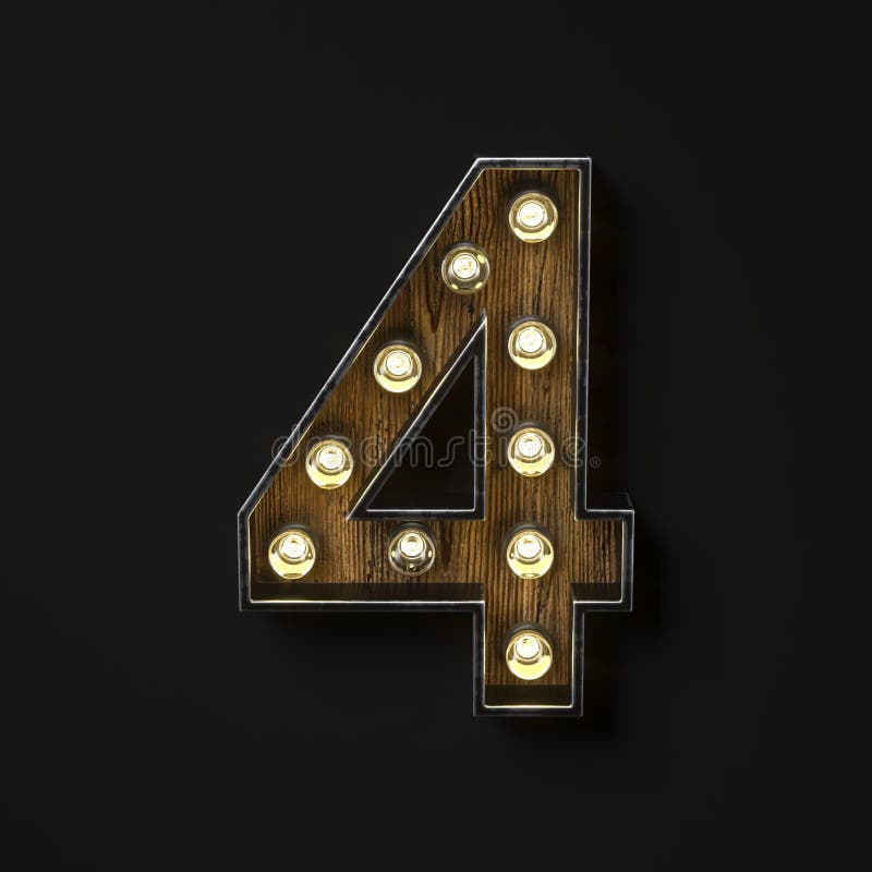 One Bulb is on, Four Bulb are Off Symbols Energy Crisis Stock ...