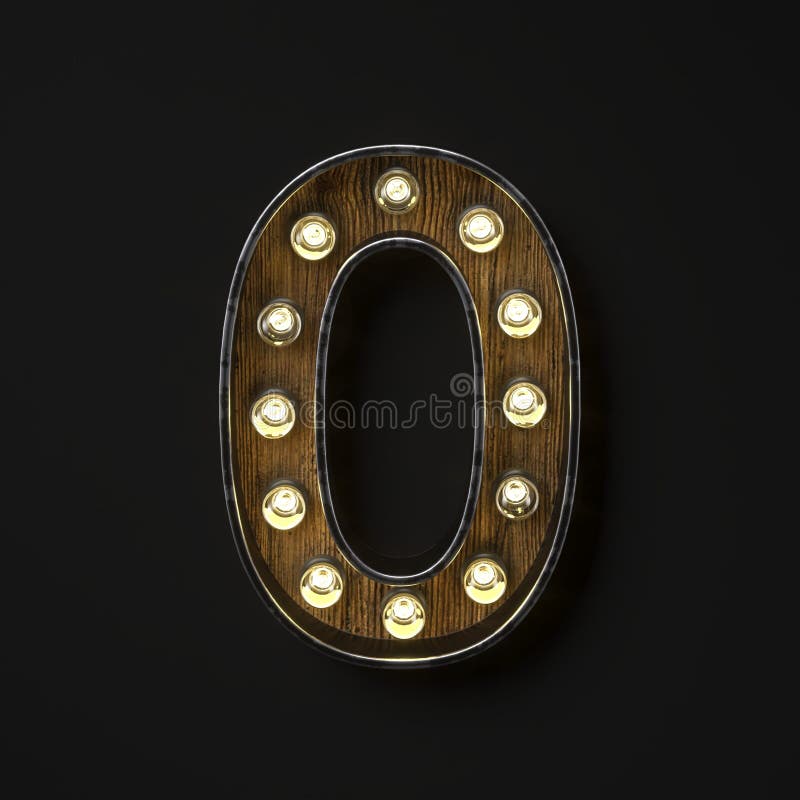 Light Bulb Glowing Number 0 ZERO 3D Stock Illustration - Illustration ...