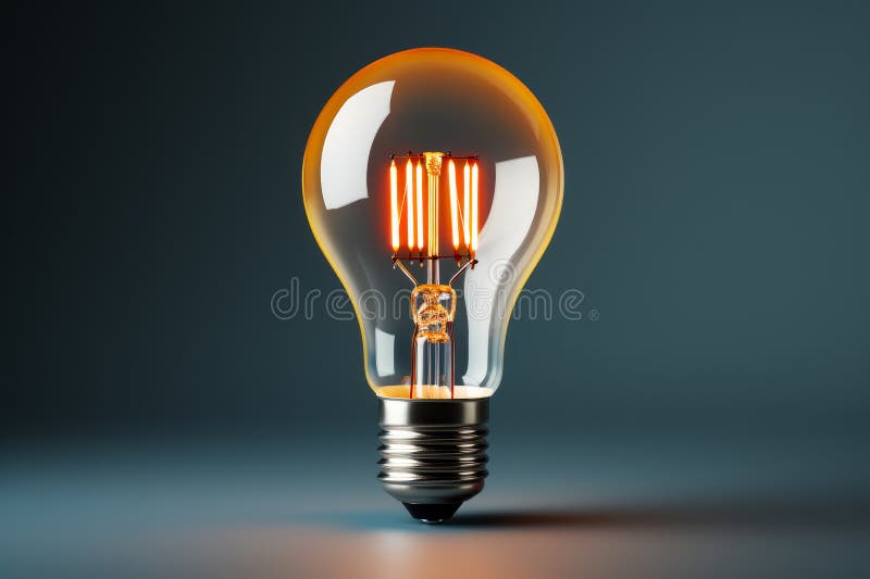 Light Bulb with Glowing Red Light Bulb in the Middle Stock Photo ...