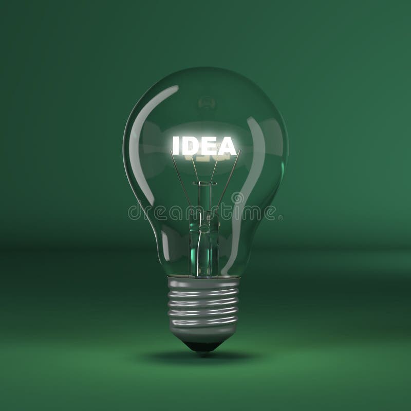 Light Bulb with Glowing Text Idea. Stock Illustration - Illustration of ...