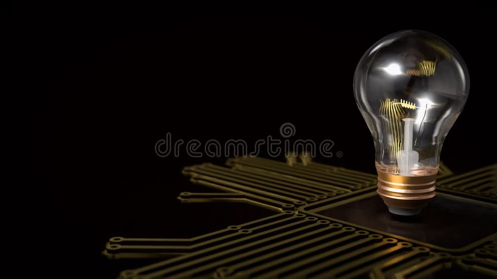 The Light Bulb on Gold Electronic Logic for Technology or Business ...