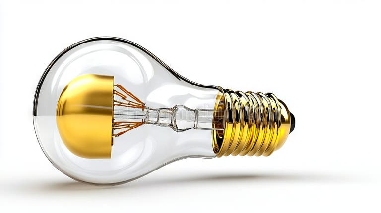 A Light Bulb with a Gold Light Bulb Inside of it Stock Illustration ...